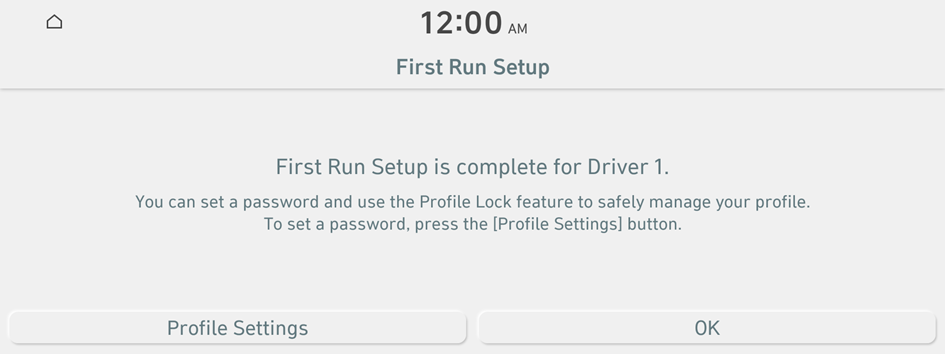 To set the detailed user information and operation environment, press Profile Settings