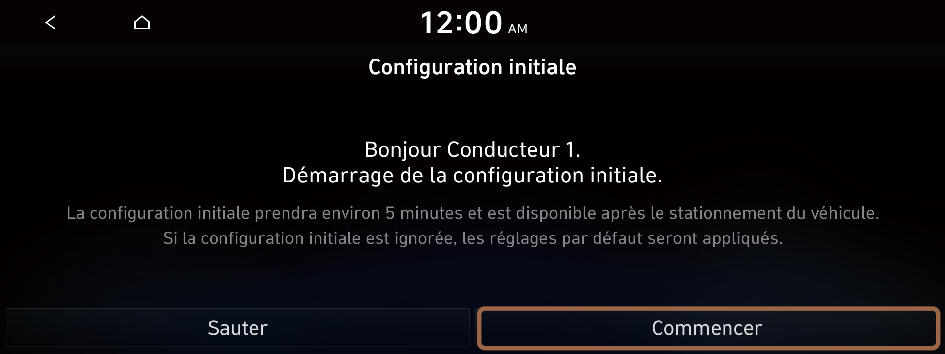 Réglez la langue à afficher à l'écran et appuyez sur Suivant