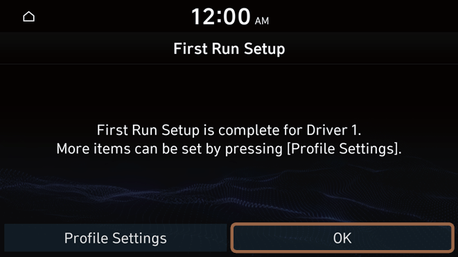 To set the detailed user information and operation environment, press Profile Settings