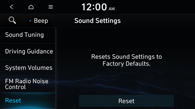Turning on/off the screen touch sound