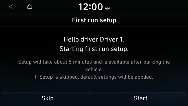 Set the language to display on the screen and then press Next