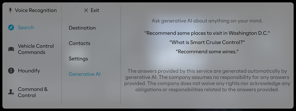 List of voice commands