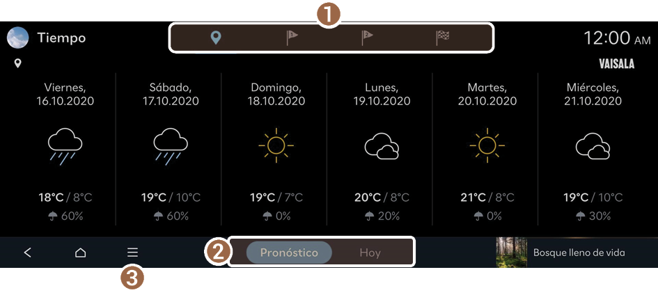 Seleccione la ubicación que desea mostrar en la pantalla de pronóstico ...