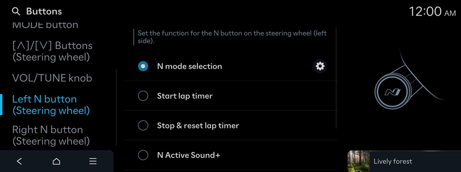 Right N button (Steering wheel) (if quipped)